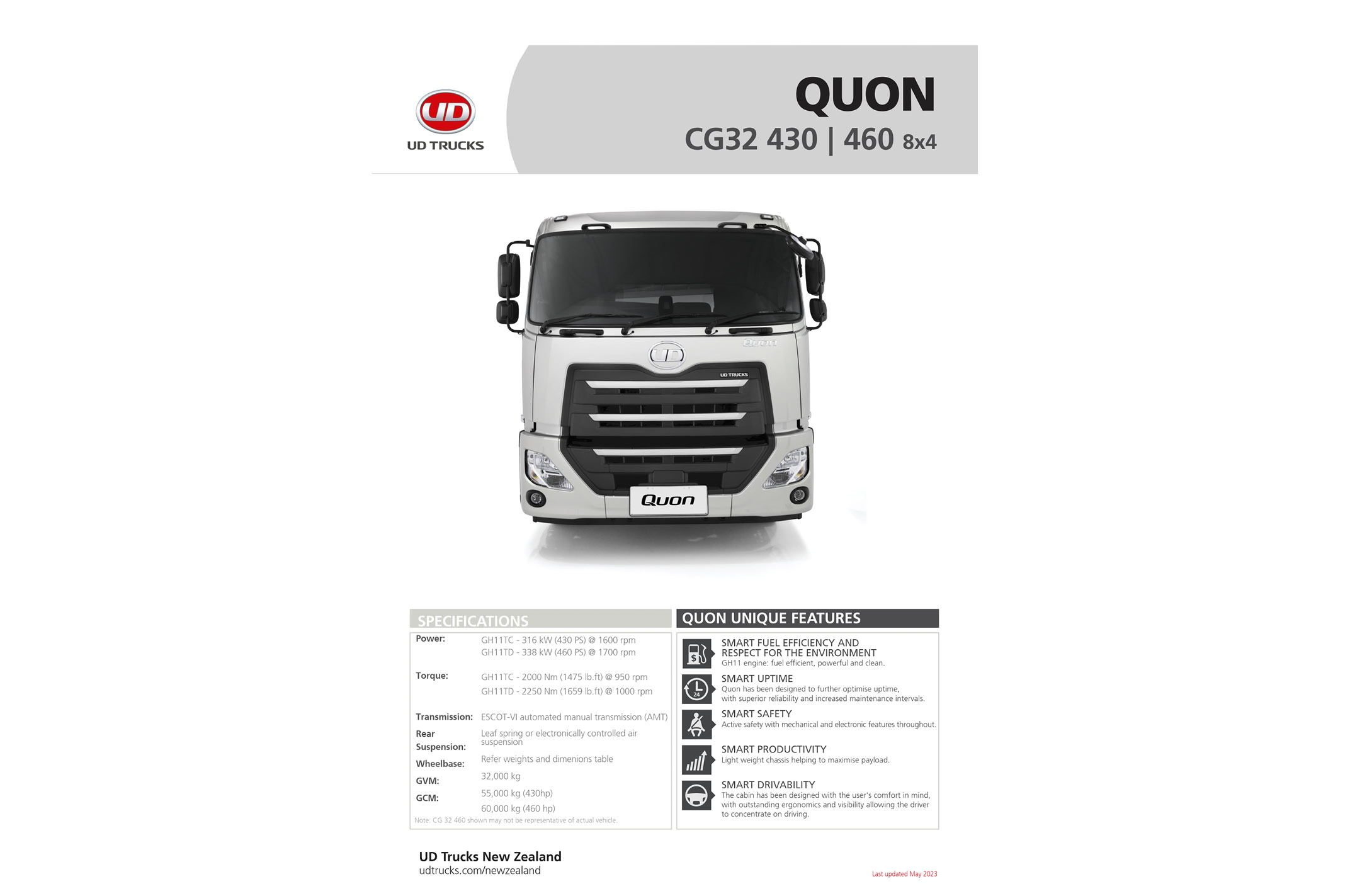 Quon Spec Sheet | UD Trucks